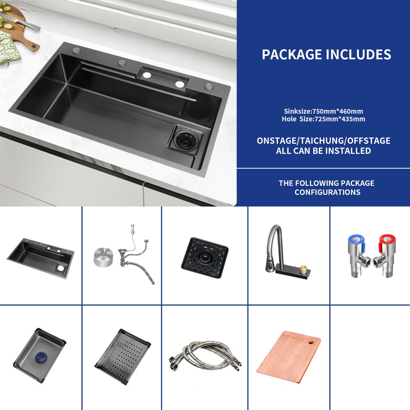 Bliote™ Waterfall Kitchen Sink – BLIOTE